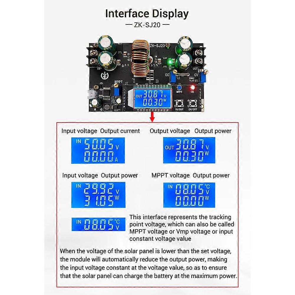 -SJ20 Automatic Module MPPT with LCD Display Boost Converter Supply ...