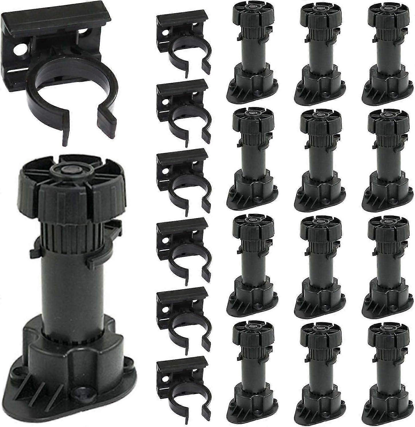 12 Pieces 12 Legs + 6 Height Adjustable Kitchen Cabinet Clips With ...