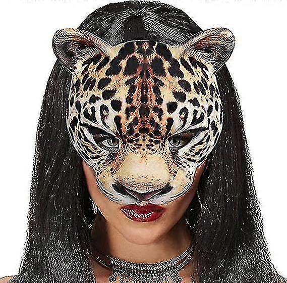 Half Face Masquerade Masks Venetian Animal Leopard Half Masks Costumes ...