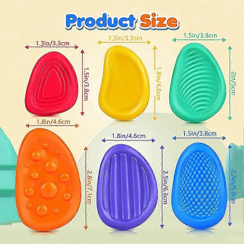 6 Pack Colorful Sensory Stones-Toys for Kids Adults Soft Calm Down Toy ...