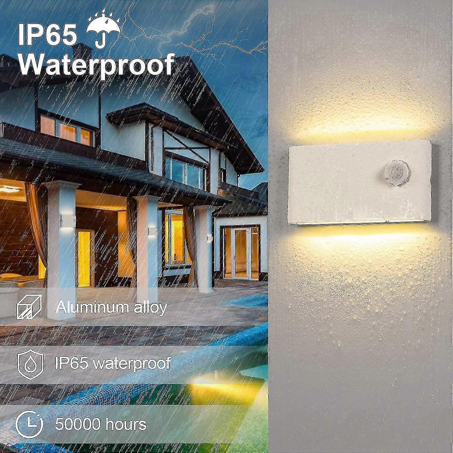 12w Led Wall Light With Motion Sensor, Modern Indoor/outdoor Wall Light ...
