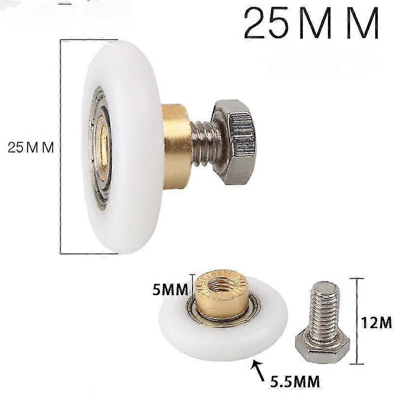 4 Pcs Shower Door Rollers Wheels Shower Room Pulley Arc Bathroom Glass ...