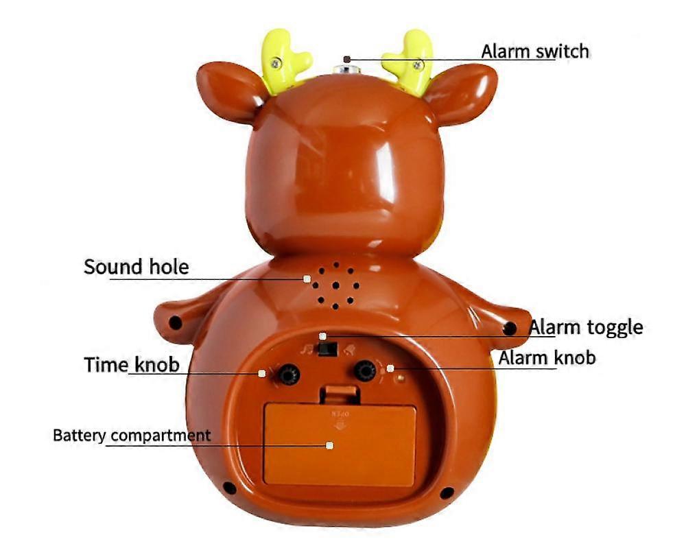 Alarm Clocks For Bedrooms, Cartoon Alarm Clock Deer Alarm Clock Night ...