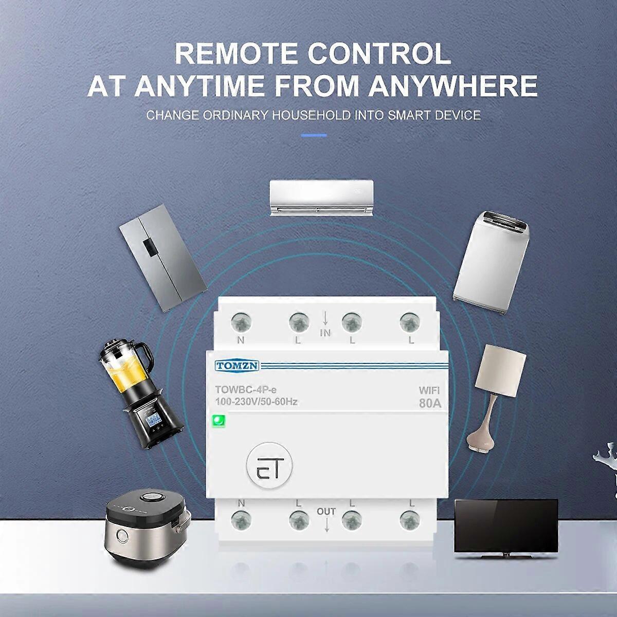 Din Rail WIFI Circuit Breaker Smart Switch Remote Voice Control by ...