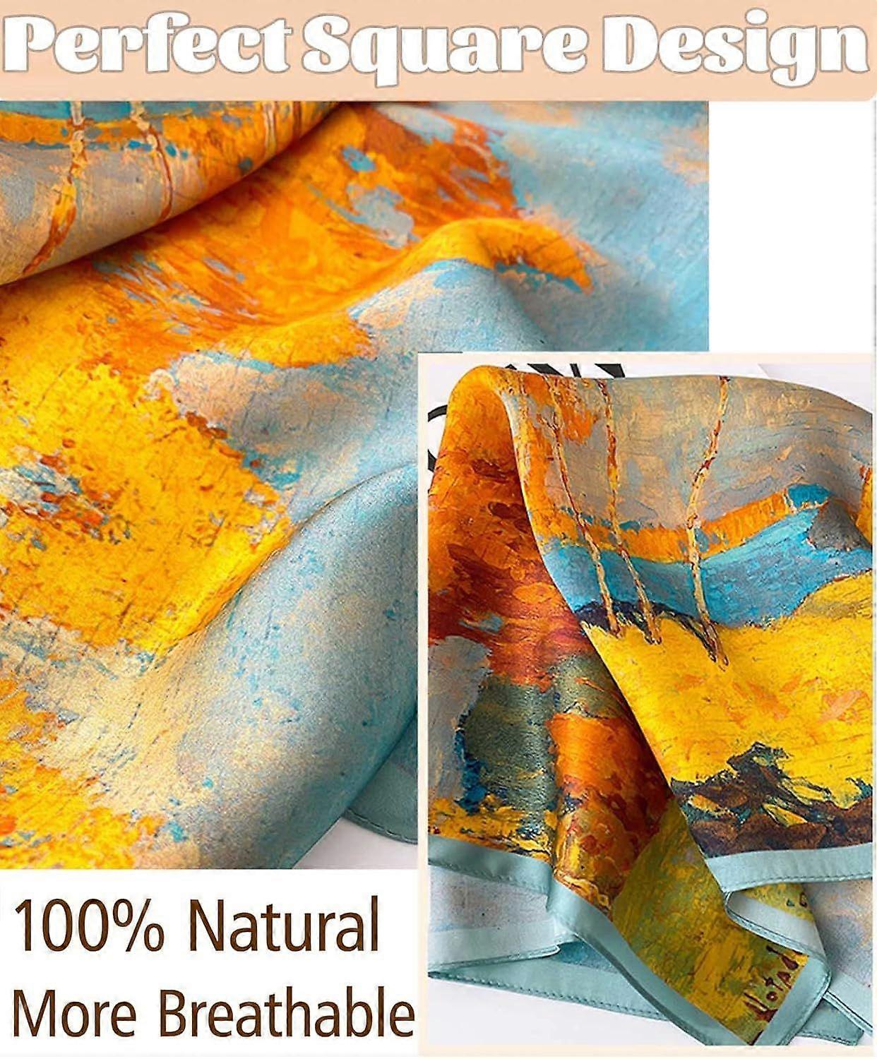 Mulberry Silk Feeling Head Scarf Women's Fashion Square Neck Satin Scarfs for Bag Hair Scarves ...