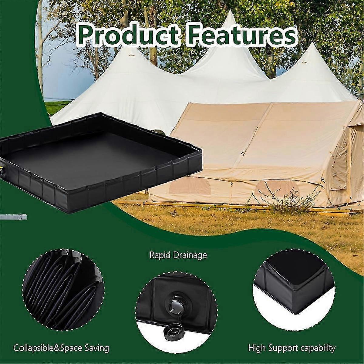 Portable Shower Pan, 41x41inch Foldable Shower Base & Basin Floor with ...