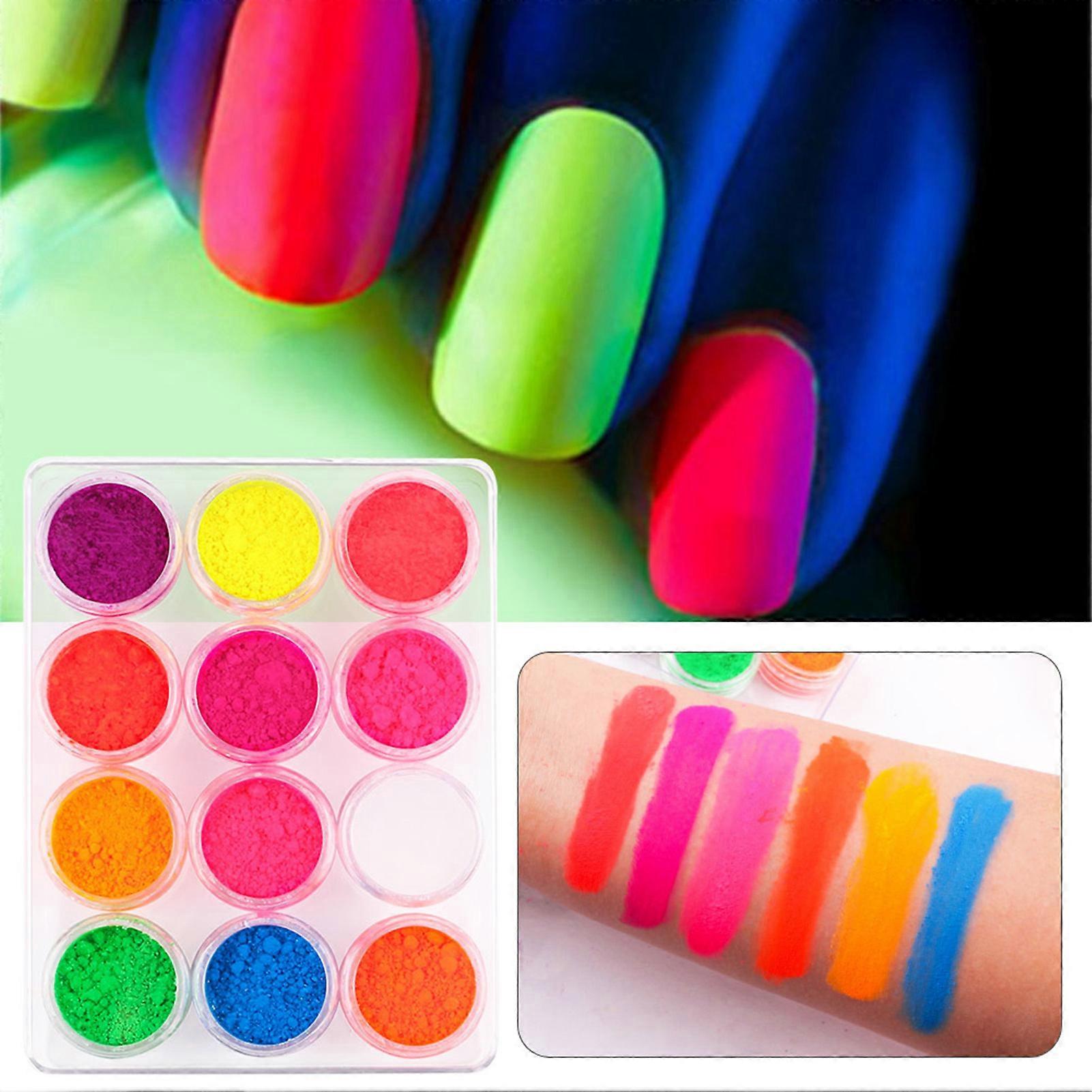 BEPTV45 12 colors fluorescent powder luminous powder super bright ...