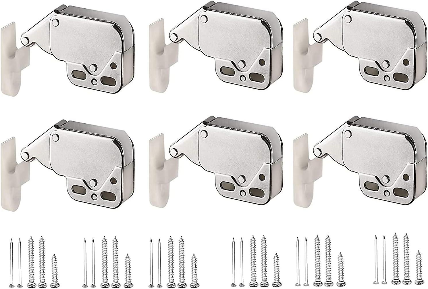 6 Pieces Mini Touch Latches, Spring Loaded Cabinet Lock, Automatic Mini ...