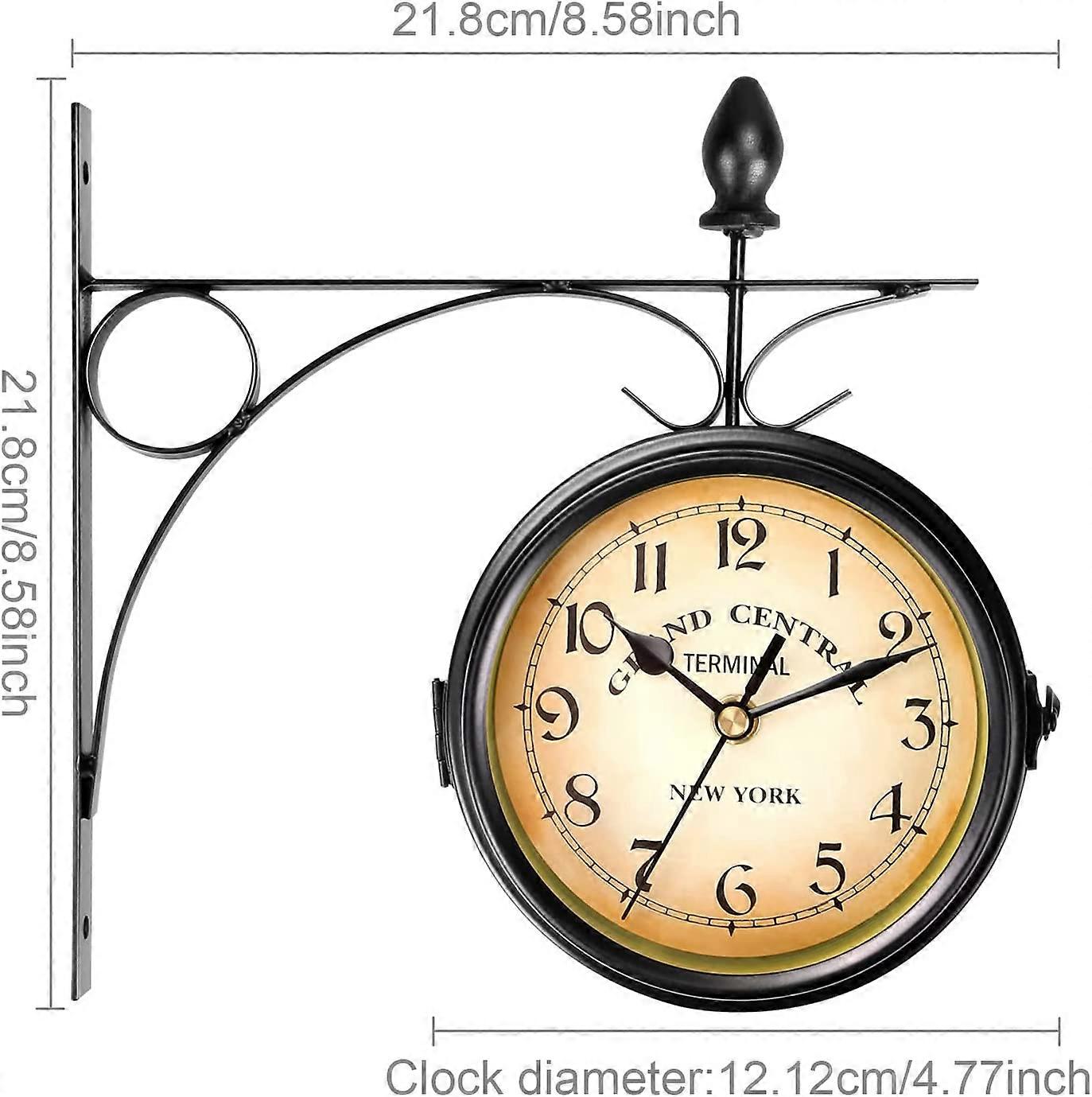 XIANRENG Double Sided Wall Clock Outdoor Wall Clock Retro Garden Clock ...