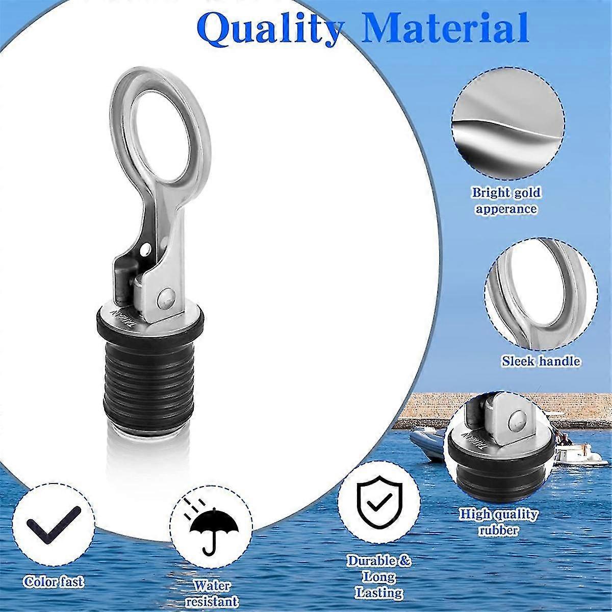 2Pcs Boat Plugs Snap Handle Drain Plug for 1 Inch Diameter Marine Boat ...
