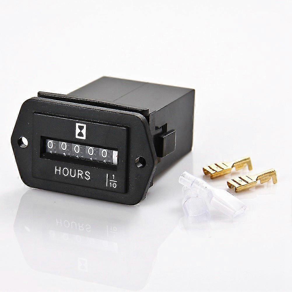 DC 6-80V Mechanical Hour Meter - Hourmeter for Engine Generator Boat Automobiles Motorcross ...