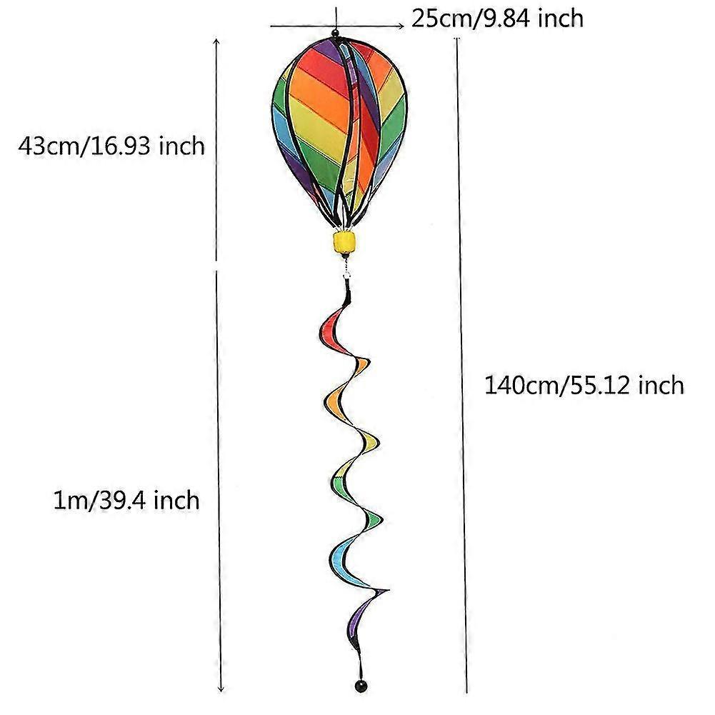 Rainbow Stripe Windsock Hot Balloon Wind Spinner Outdoor Garden Yard ...