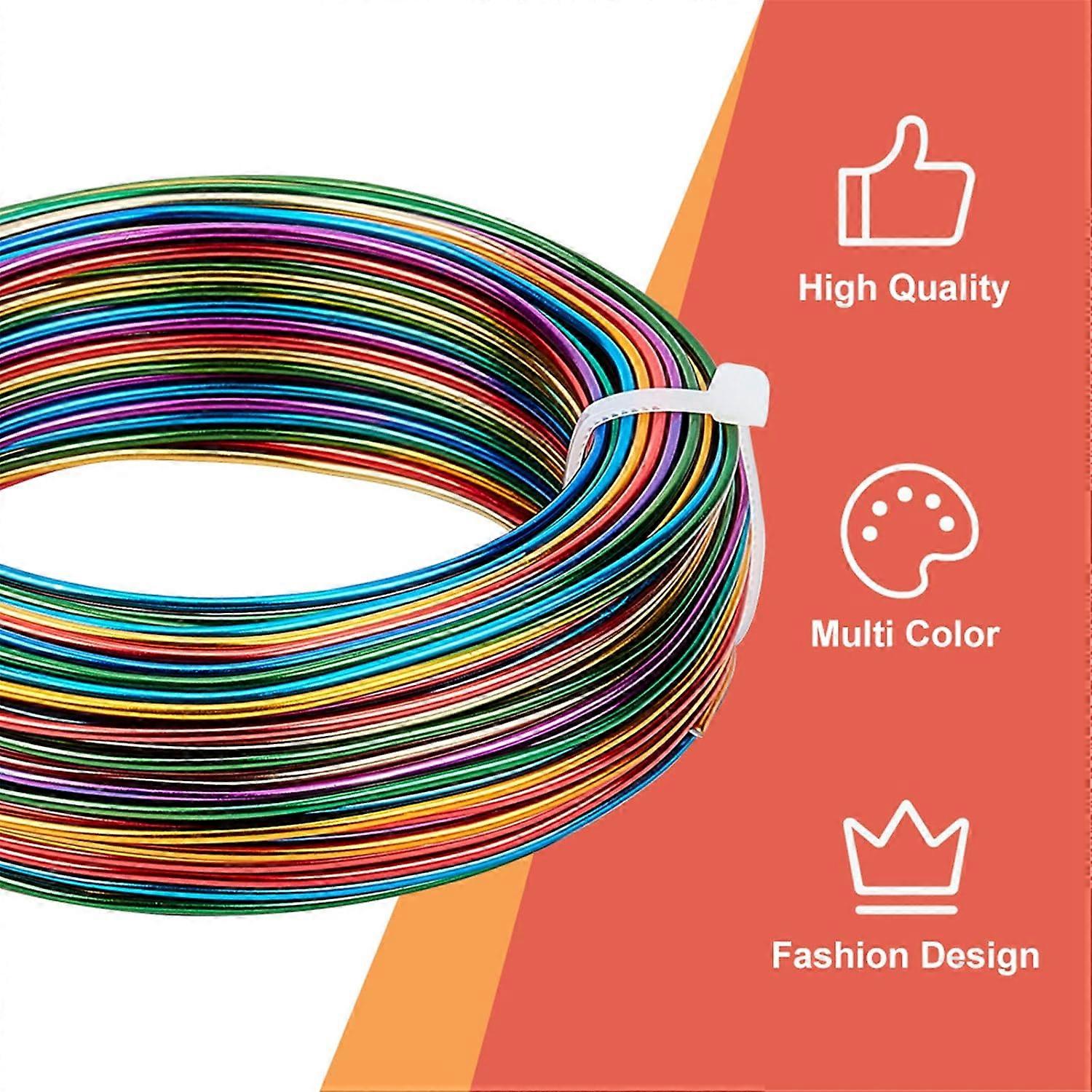15 Gauge 136 Feet Multicolor Jewelry Craft Wire Gradient Color Aluminum ...
