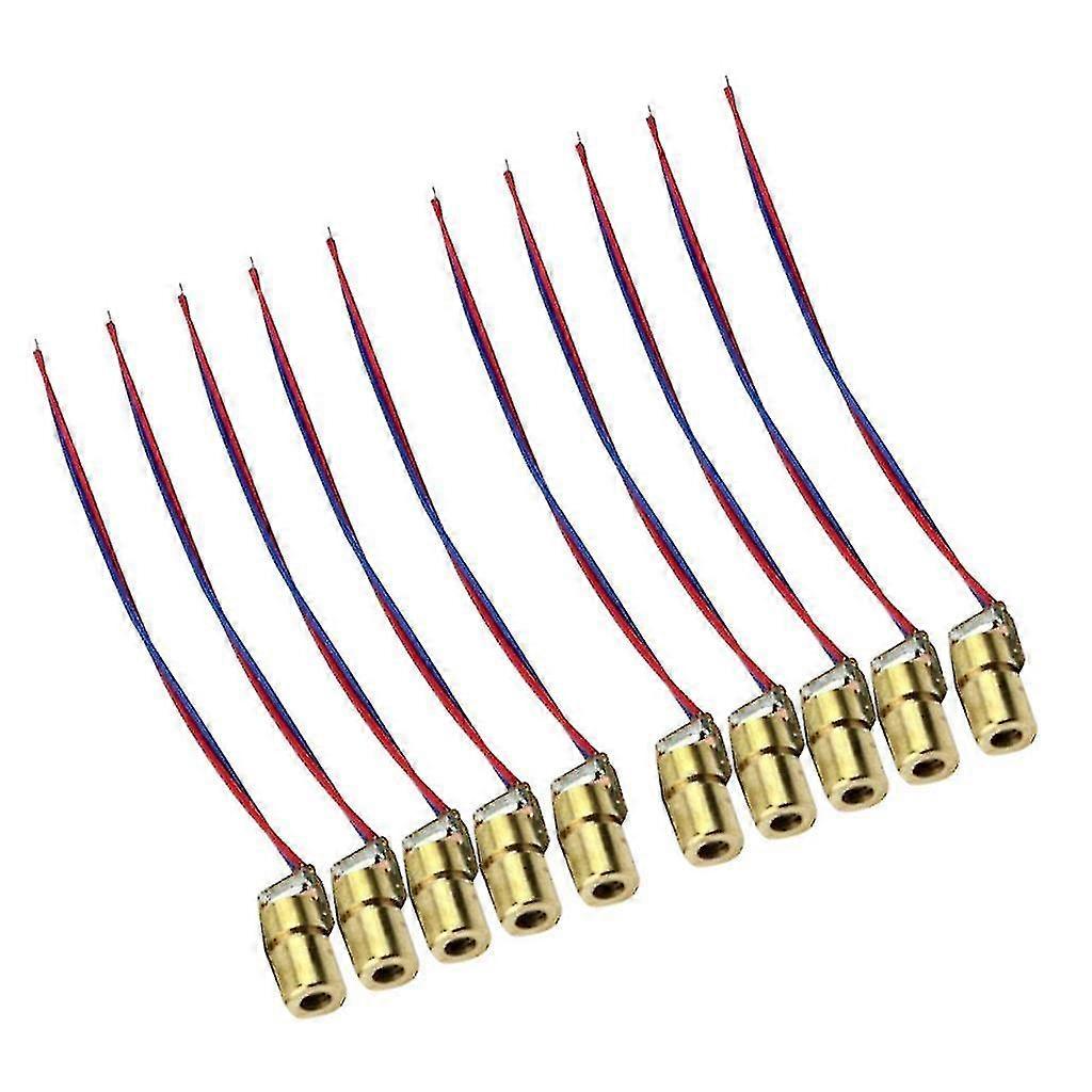 10 Pieces 5v 650nm 6mm 5mw Mini Laser Dot Diode Module Copper Head Red ...