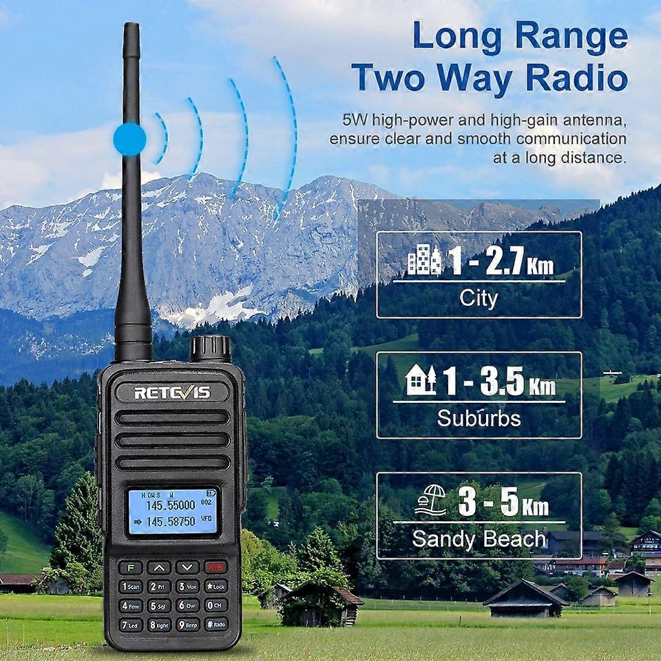 Walkie Talkie RT85 Ham Two Way Radio Station 5W Walkie Talkies VHF UHF Dual Band Amateur Radio ...