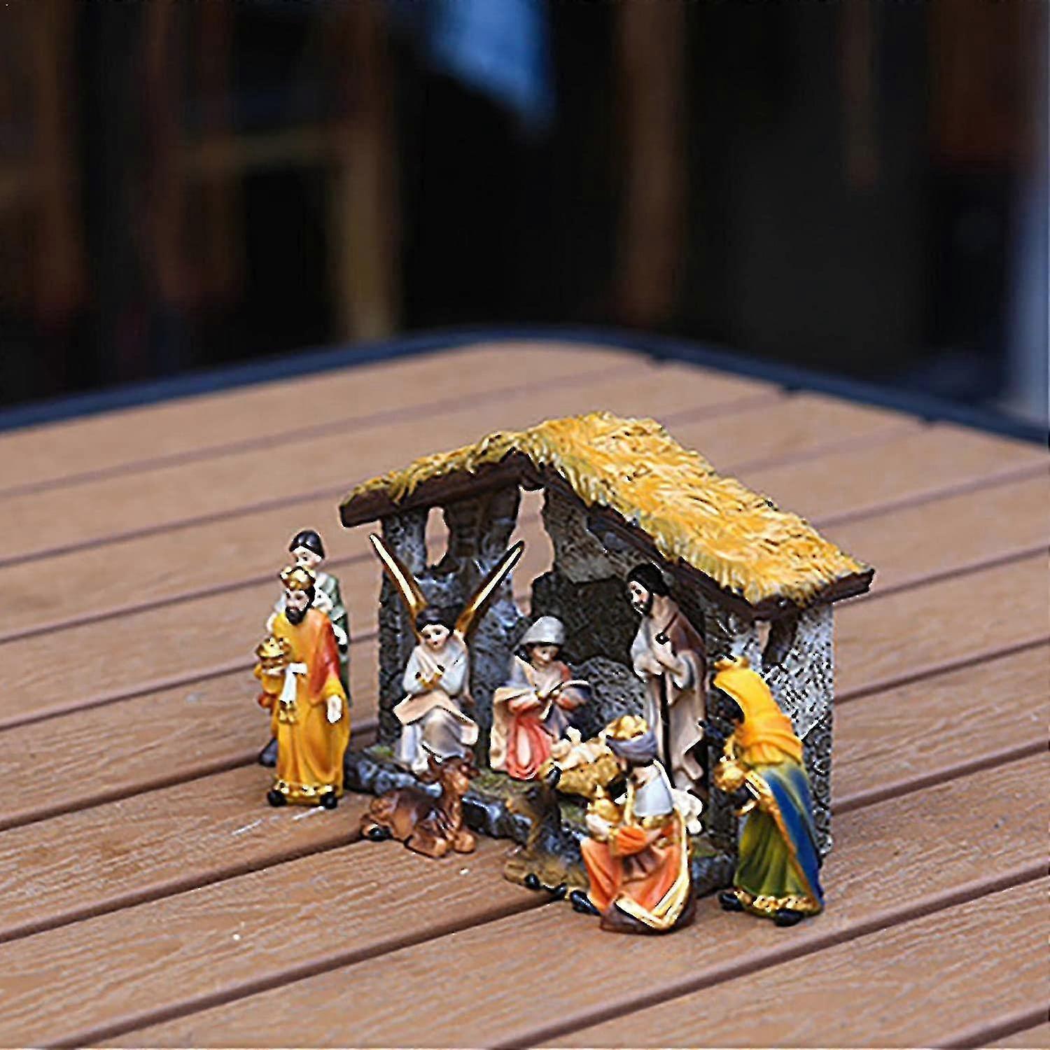 The Real Life Nativity Set, Christmas Nativity Set Stable, Resin ...
