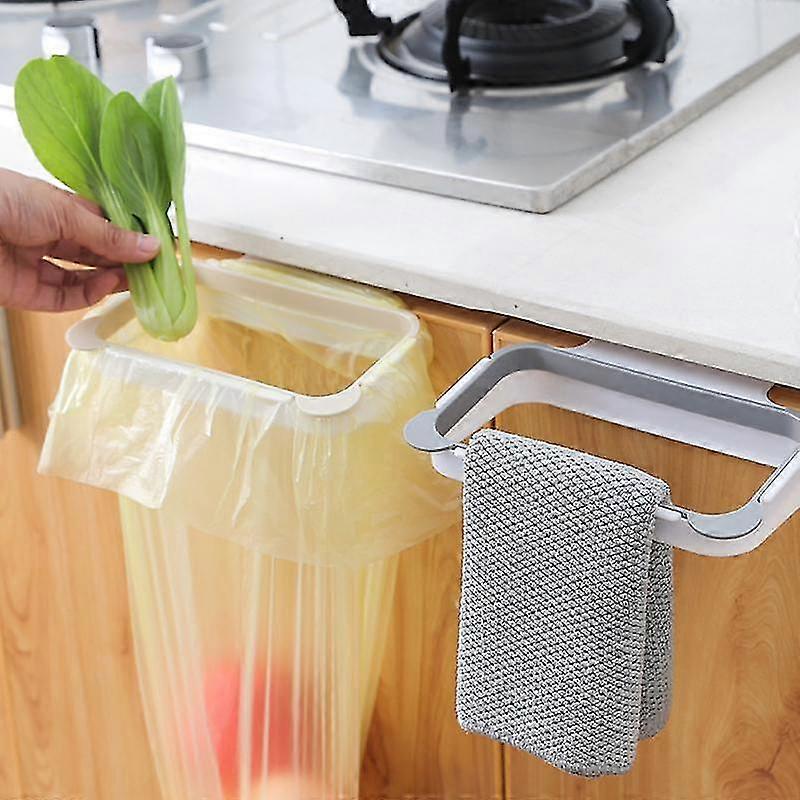 1pc Kitchen Cabinet Door Basket Hanging Trash Can Waste Bin Garbage Bag ...