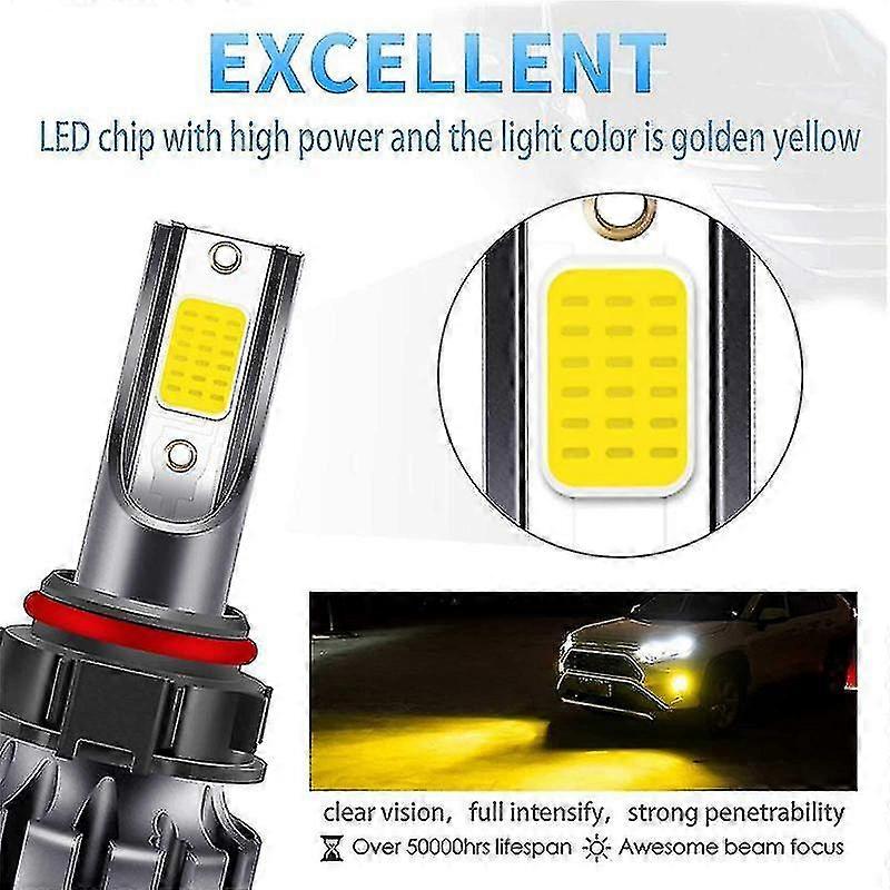 Led Fog Lights Bulb Yellow 3000k 55w 3600 Dob Chip Extremely ...