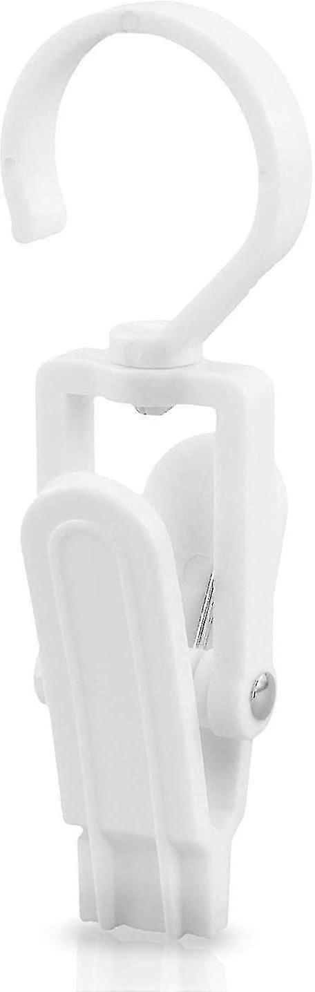 12pcs White Plastic Portable Strong Swivel Hook Multi-functional Clips ...