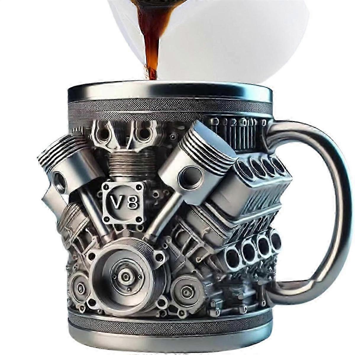 Personalized Engines Stainless Steel liner Mug, Car Engine Design ...