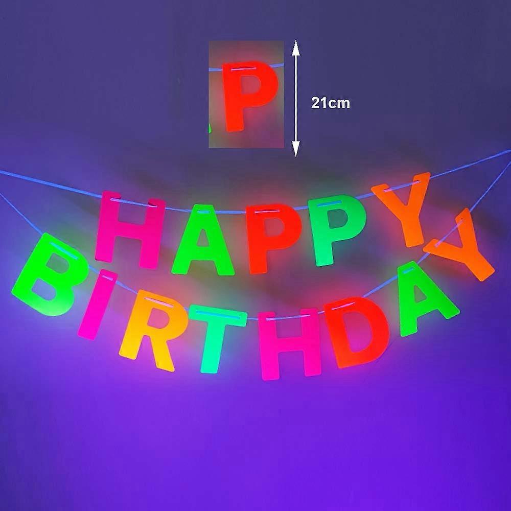 Neon Theme Party Decor Fluorescent Banner Hanging Decor Balloons Glow ...