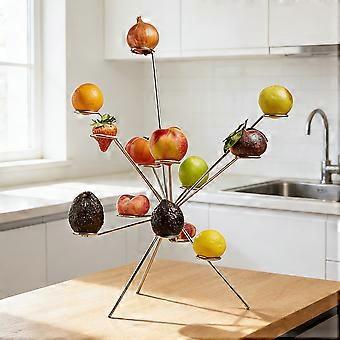 Exploding Fruit Bowl Centerpiece - Modern Metal Fruit Stand with 360 ...