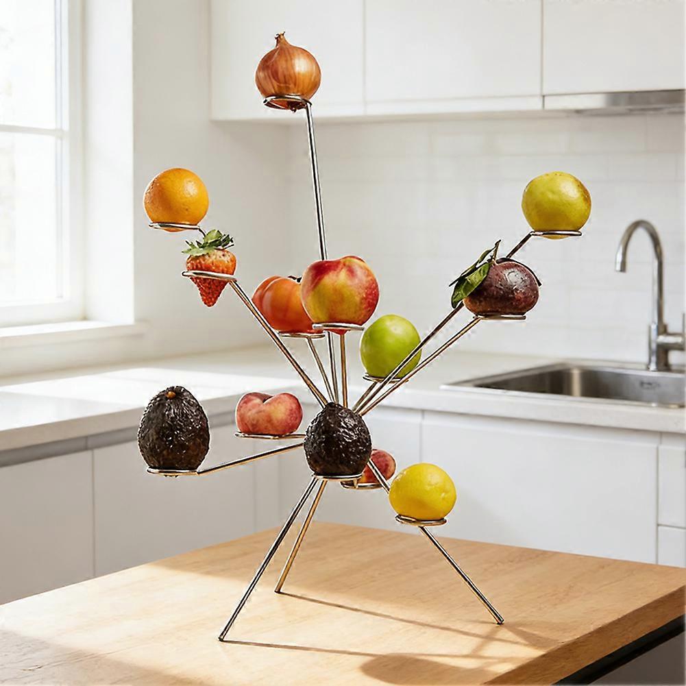 Exploding Fruit Bowl Centerpiece - Modern Metal Fruit Stand with 360 ...
