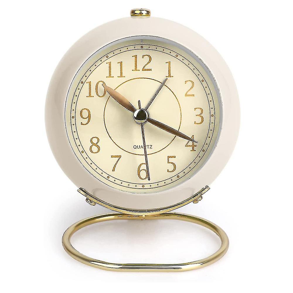 Small Table Clocks, Classic Non-ticking Tabletop Alarm Clock, Battery ...