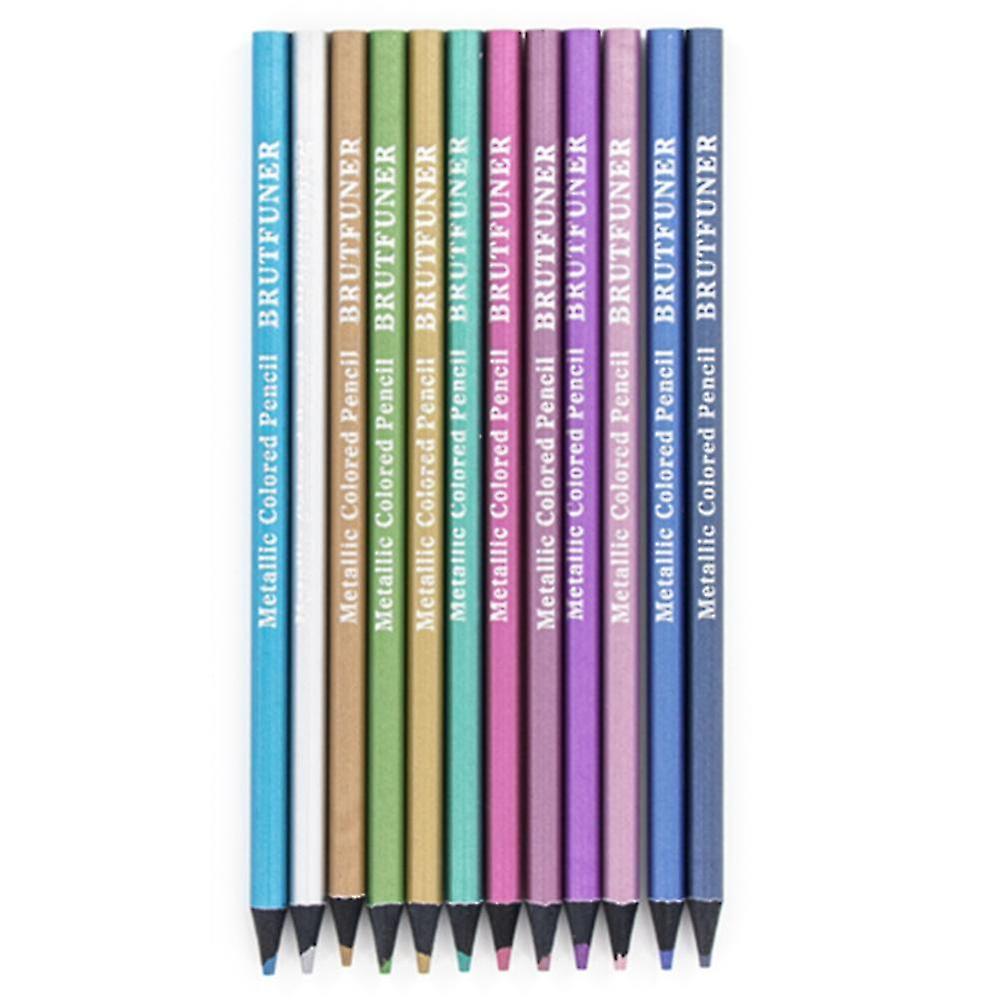 12 Color Drawing Sketch Pencil Set Metallic Colored Leads Colored ...