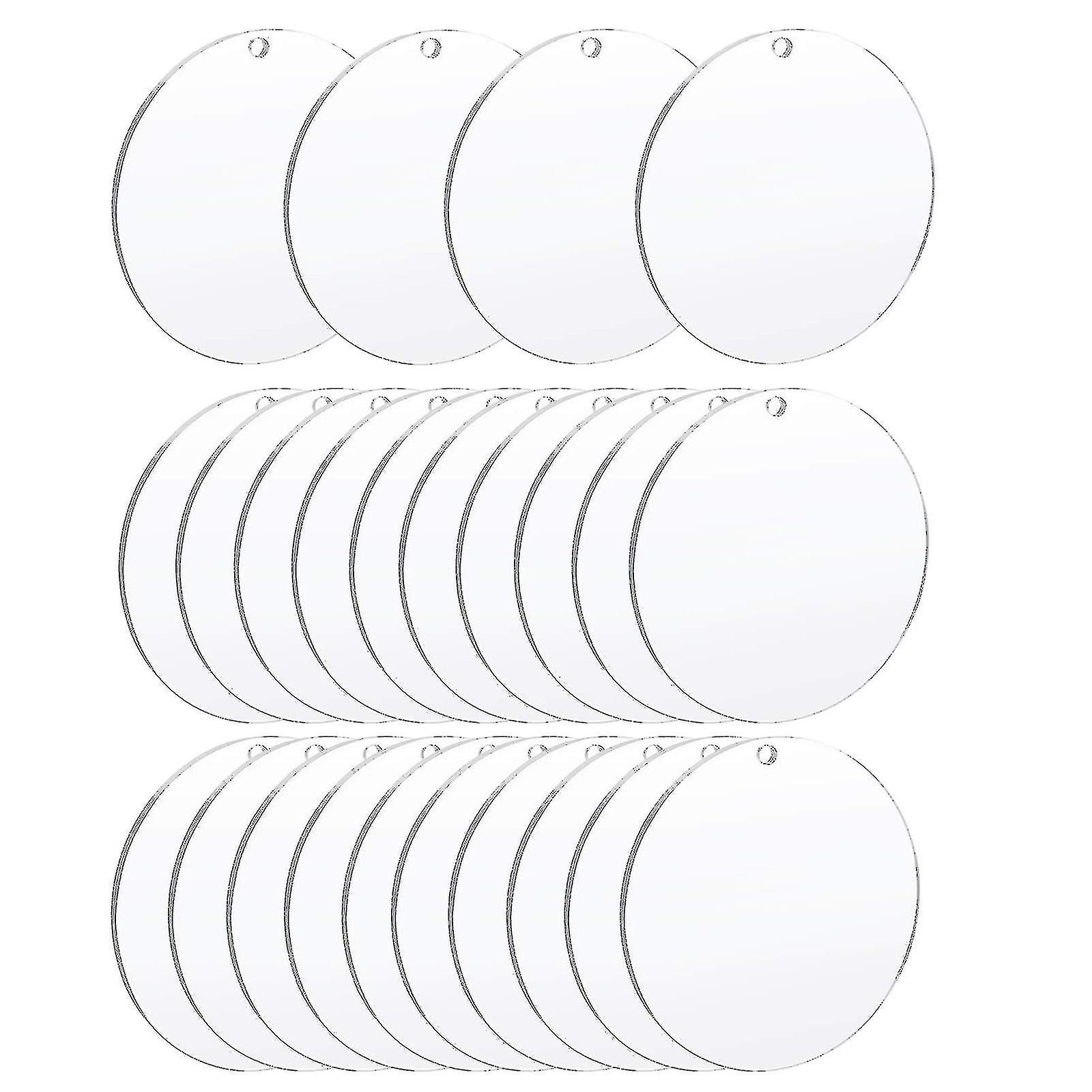 24 Pcs Clear Acrylic Circles Clear Disc Transparent Acrylic Round Disks ...