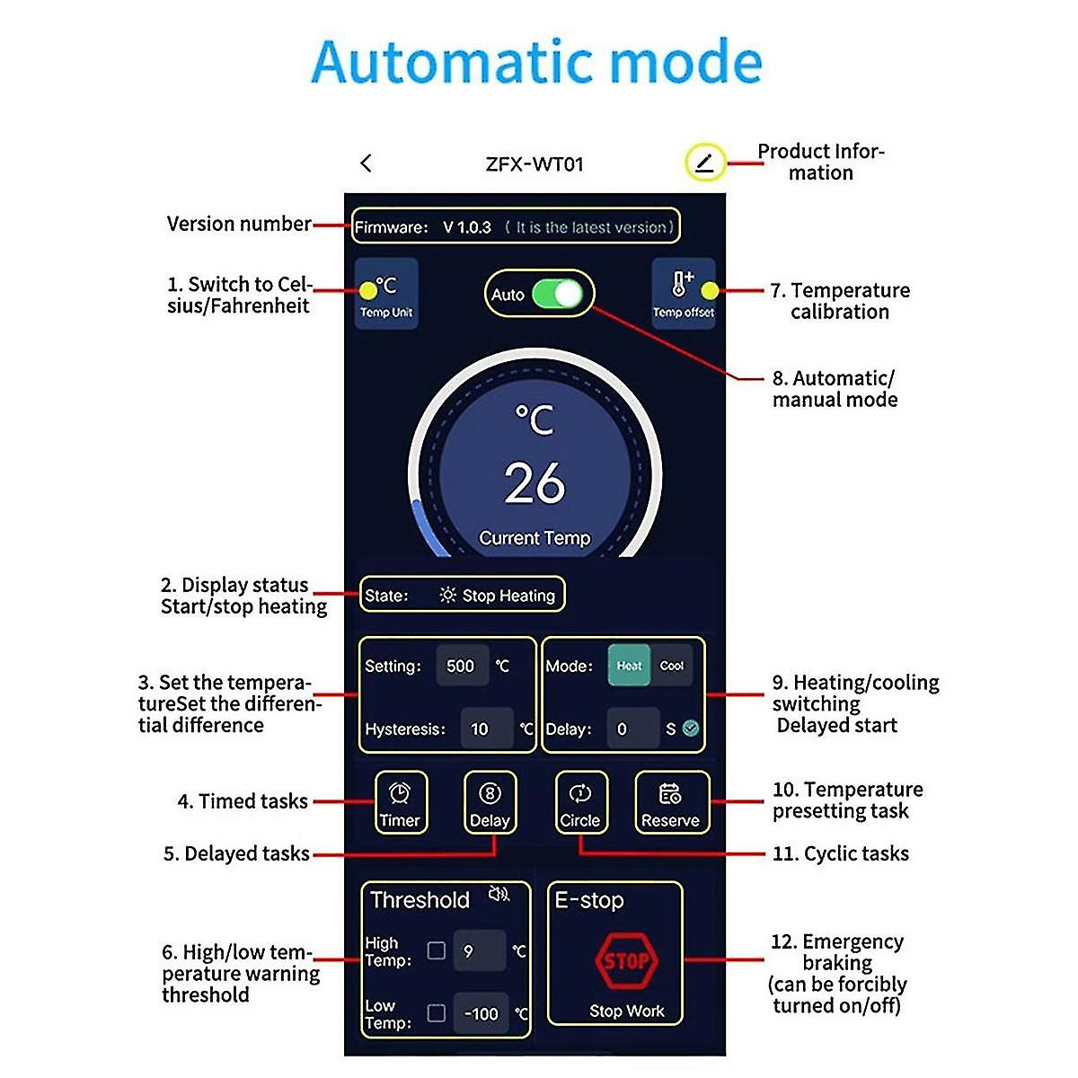 Wifi Remote Digital Temperature Controller K Thermocouple High ...