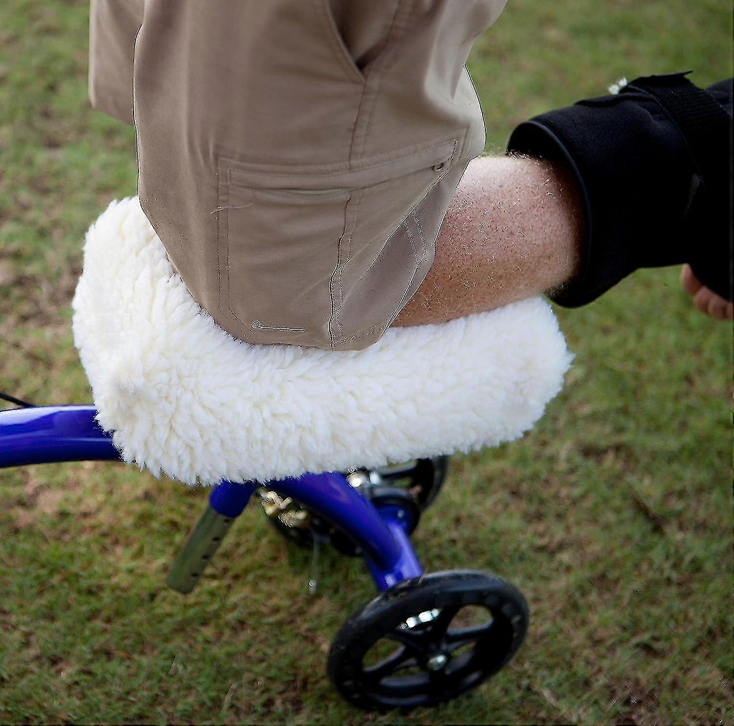 Deluxe Plush Synthetic Sheepskin Knee Walker Kneepad Cover with Thick ...