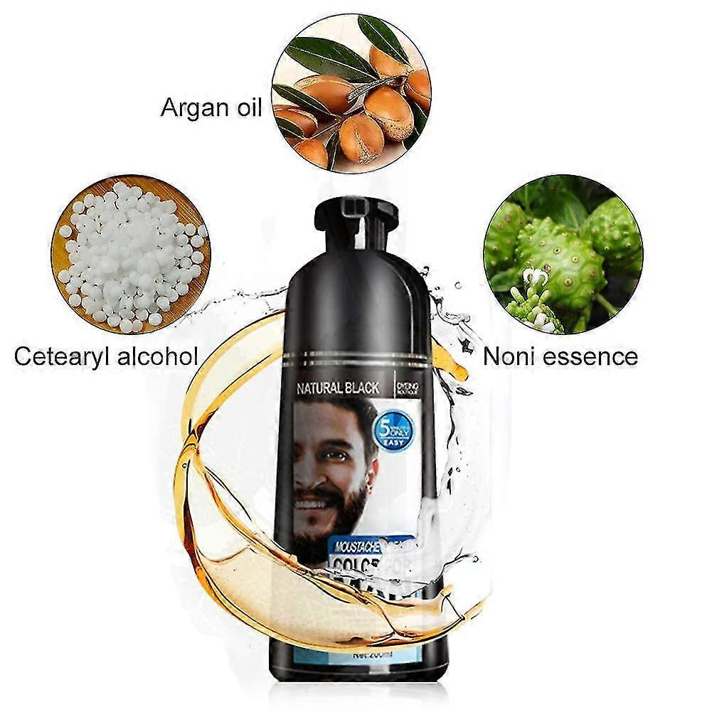 Beard Dye For Men, Black Beard And Hair Coloring Shampoo, Darkening ...
