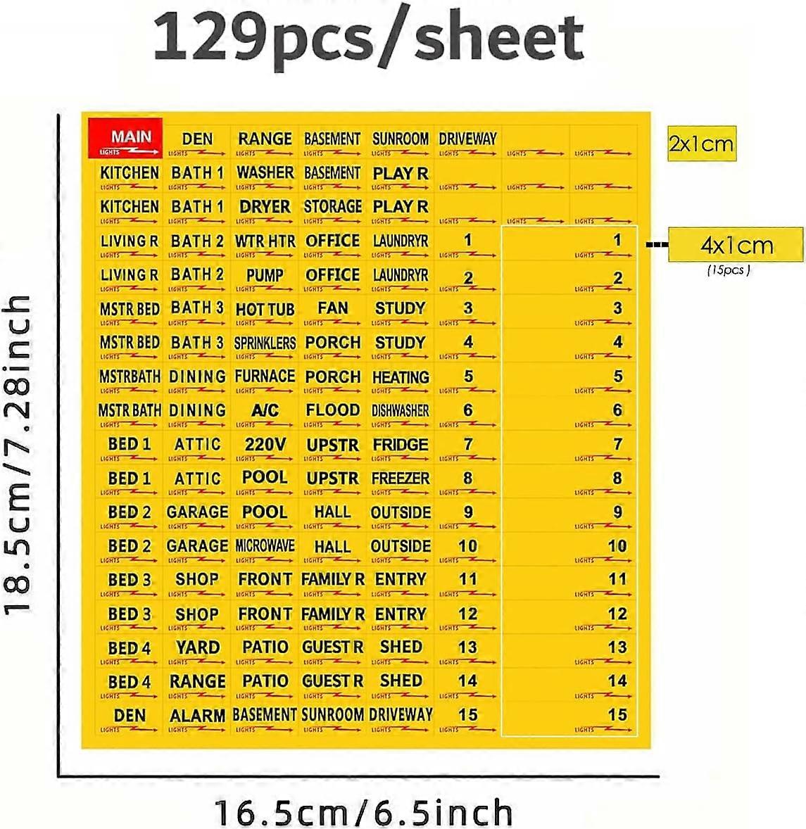 Circuit Breaker Labels, Breaker Box Label, 129 Electrical Panel Labels ...