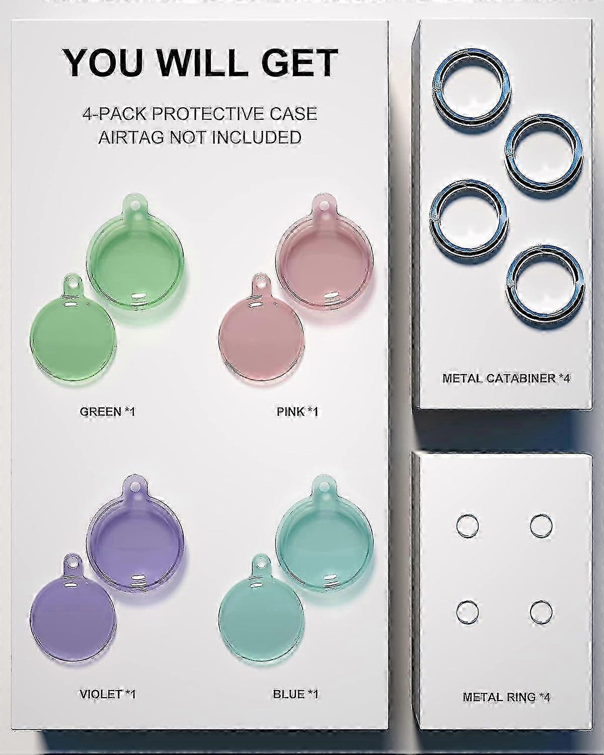 4 Pack Airtag Keychain Waterproof, Air Tag Holder For Apple Airtag Gps ...