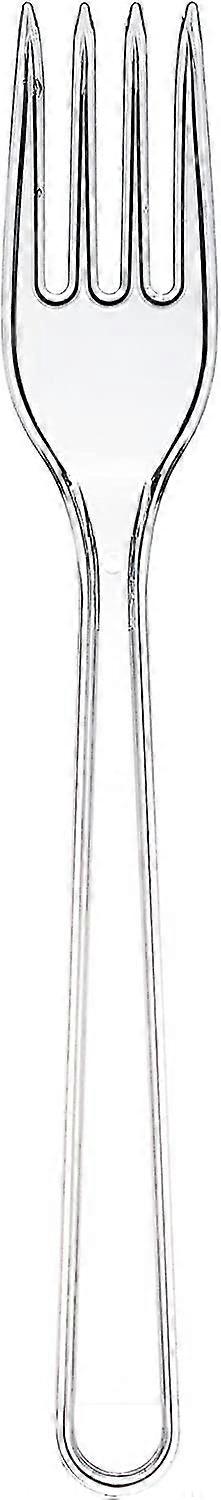 100 Reusable Transparent Plastic Forks, Washable Plastic Tableware ...