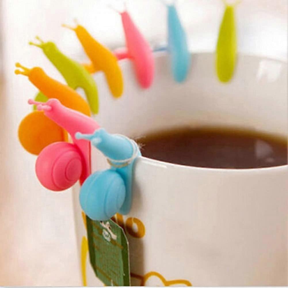 5pcs Cute Snail Shape Silicone Tea Bag Holder Cup Candy Colours Gift ...