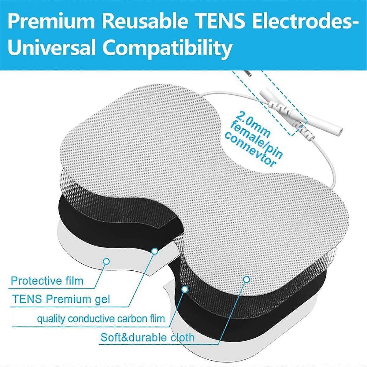 TENS Unit Replacement Pads - 4.5x6In Butterfly Shaped Electrode Pads ...