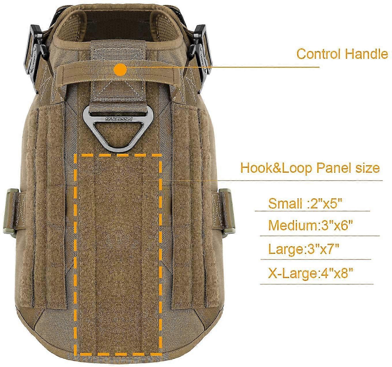 Tactical dog harness with 2x metal buckle dog walking training molle ...