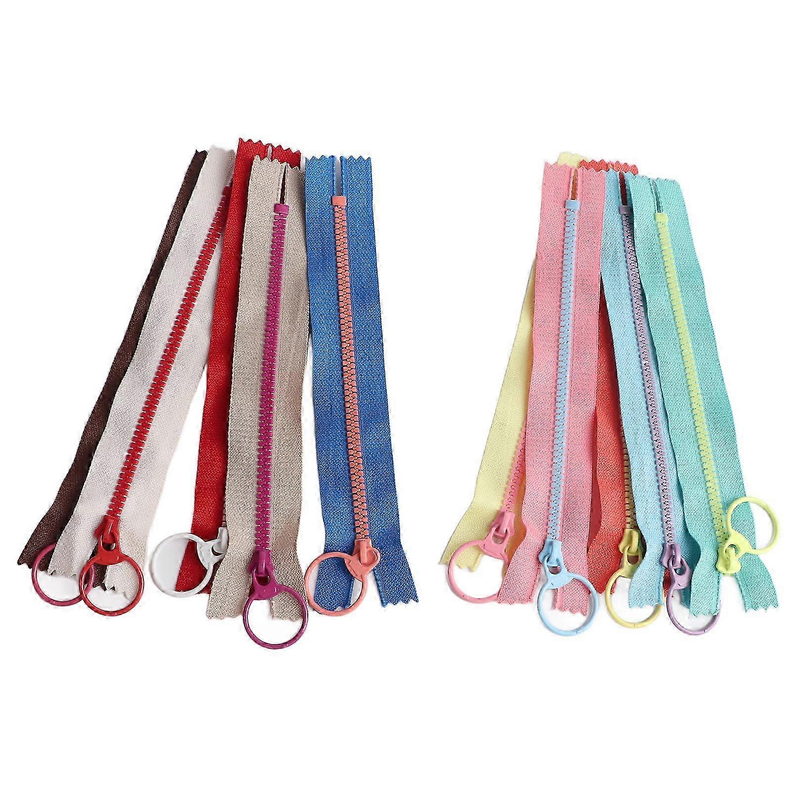10Pcs Colorful Zippers 5.9in Long Contrast Color Durable Resin Fabric ...