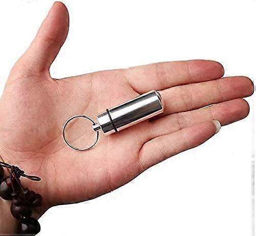 Small Pill Container,3 pcs Aluminum Mini Pill Box with Key Ring ...