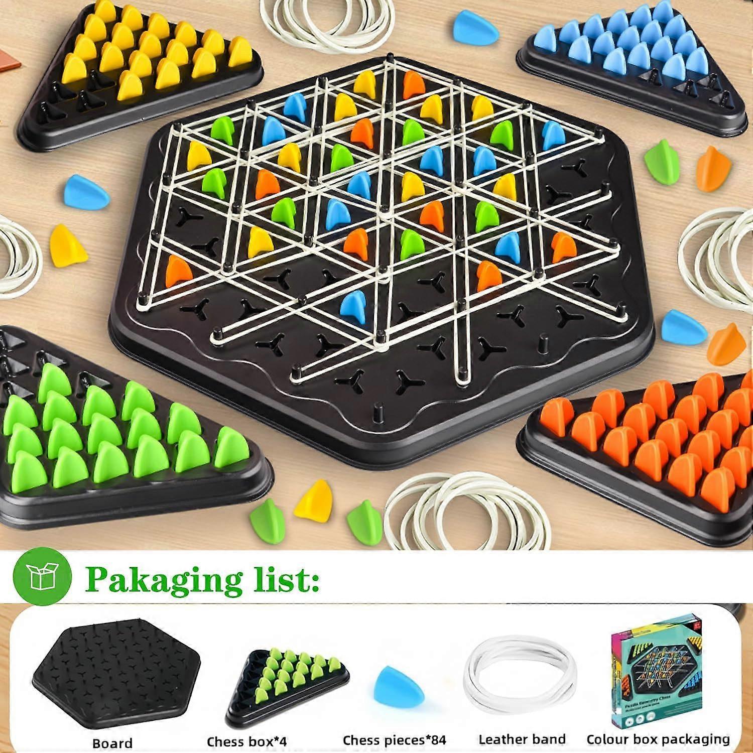 Chain Triangle Chess Game, Triggle Rubber Band Game, 2 to 4 Players for ...