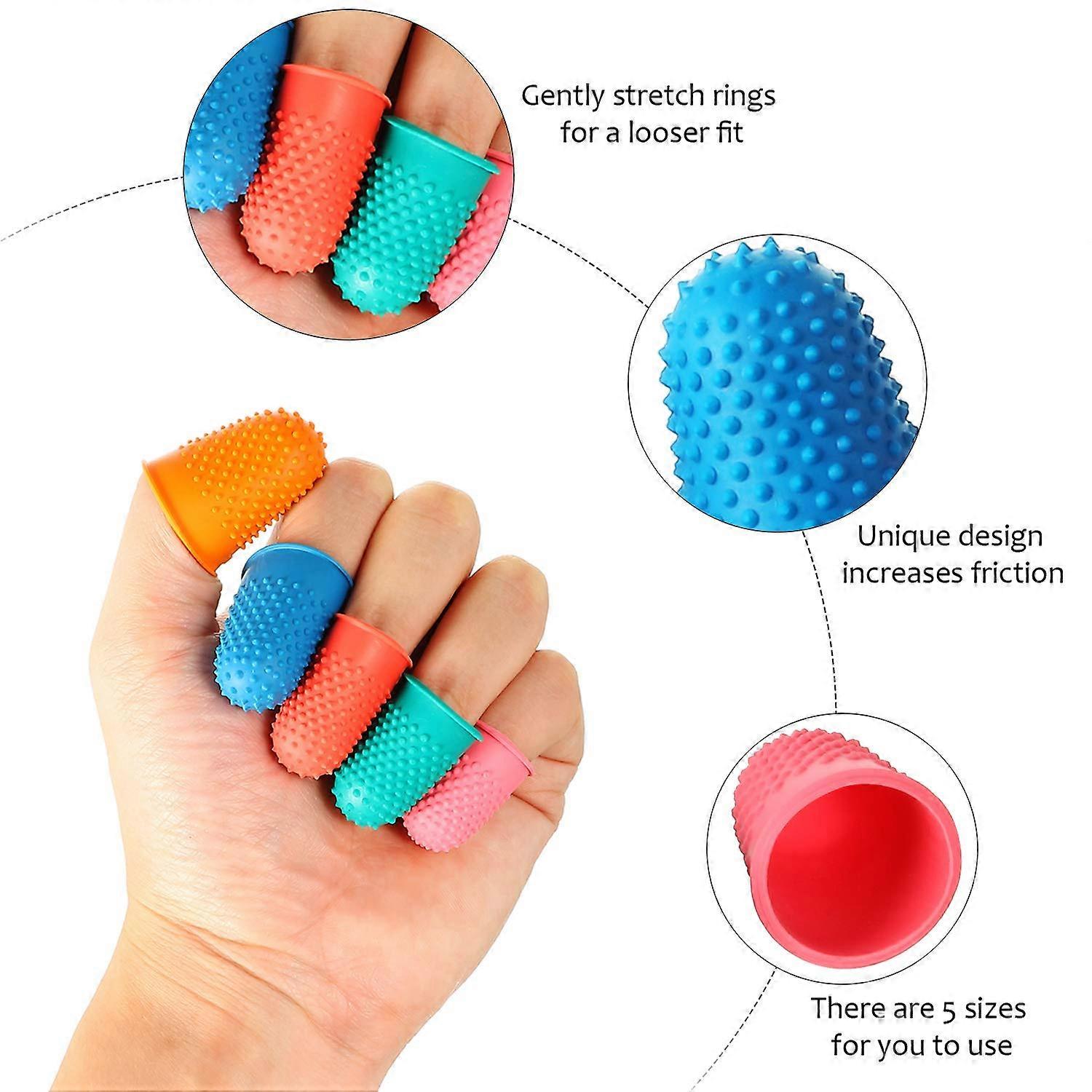 20pcs Rubber Fingertip Pad Grips For Money Counting Organizing Writing ...