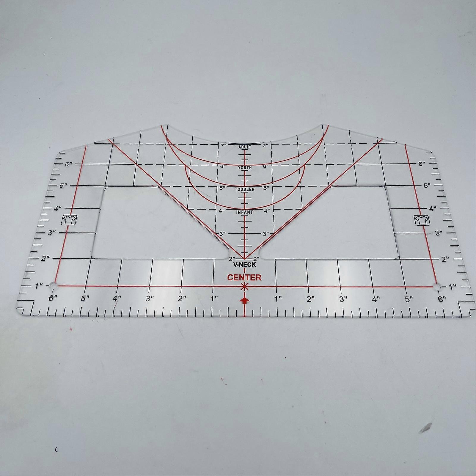 Alignment Ruler Round Neck DIY Sewing Universal T-Shirt Design ...