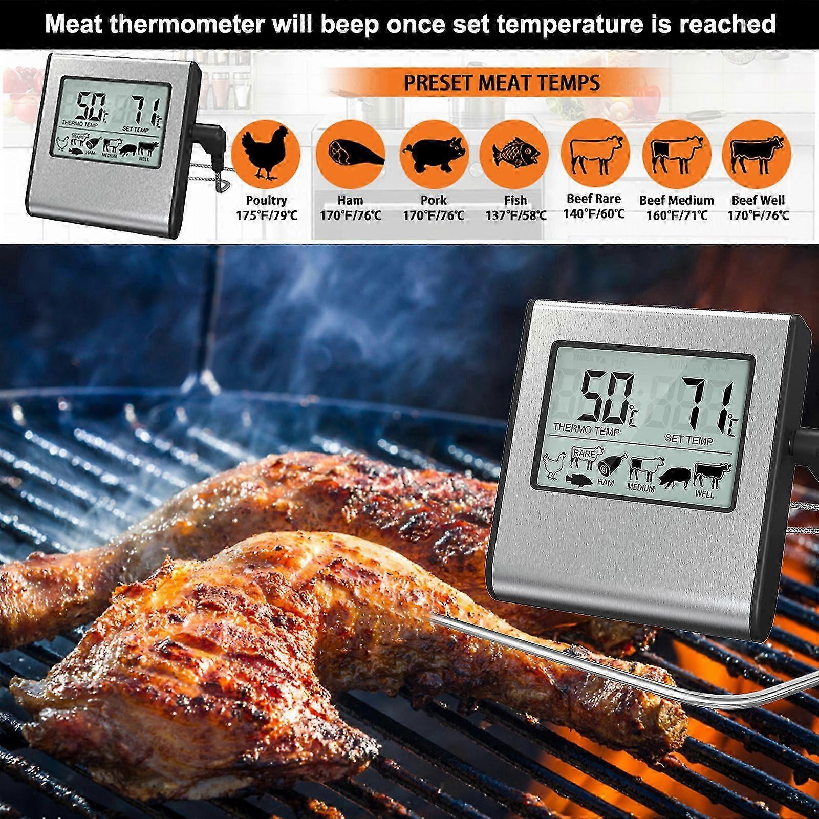 LCD Digital Food Temperature Gauge Cooking Meat Thermometer with ...