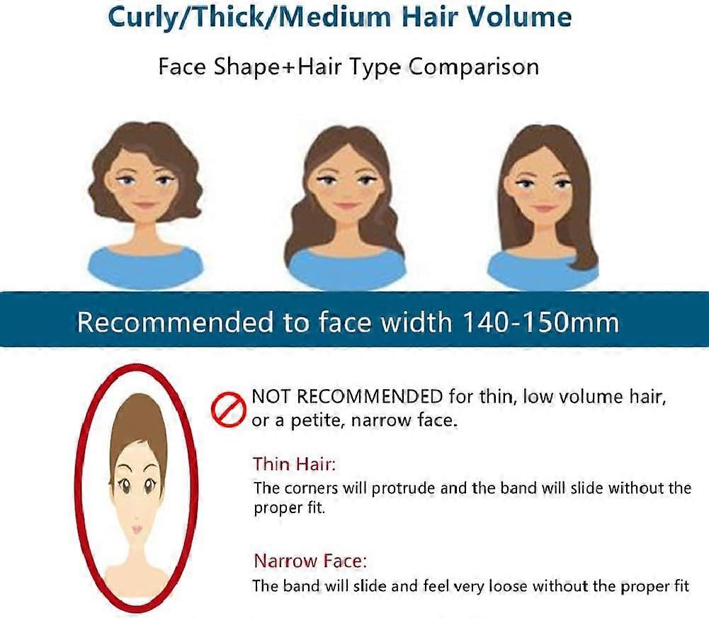 Curly Thick Hair Headband - Invisible Hair Hoop for Styling (Black ...