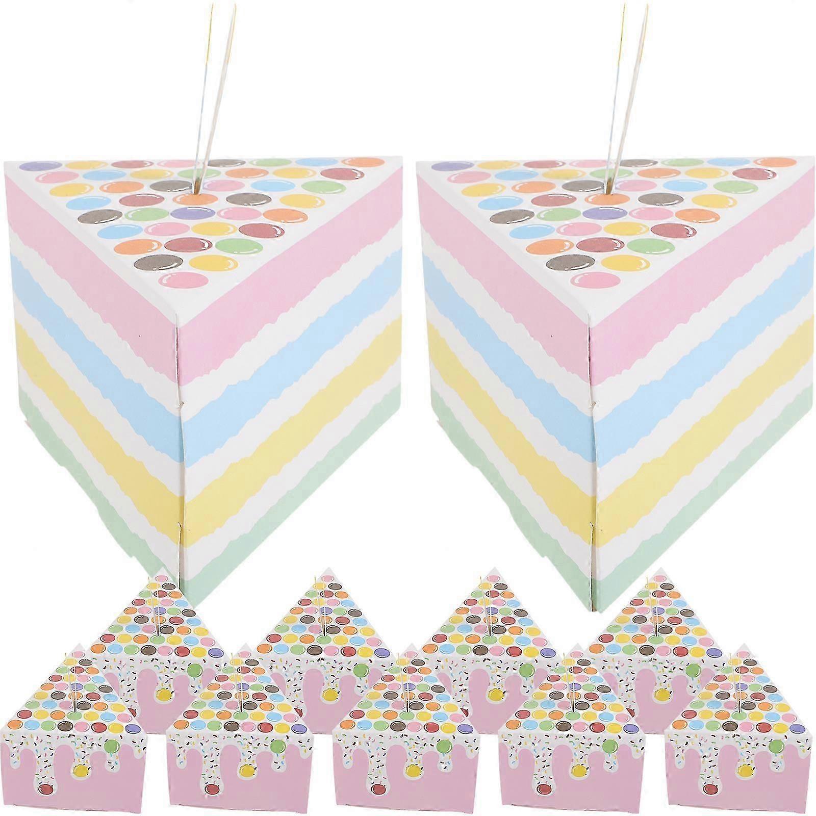 10pcs Pastry Cookie Biscuits Boxes Triangular Cake Shape Candy Packing ...