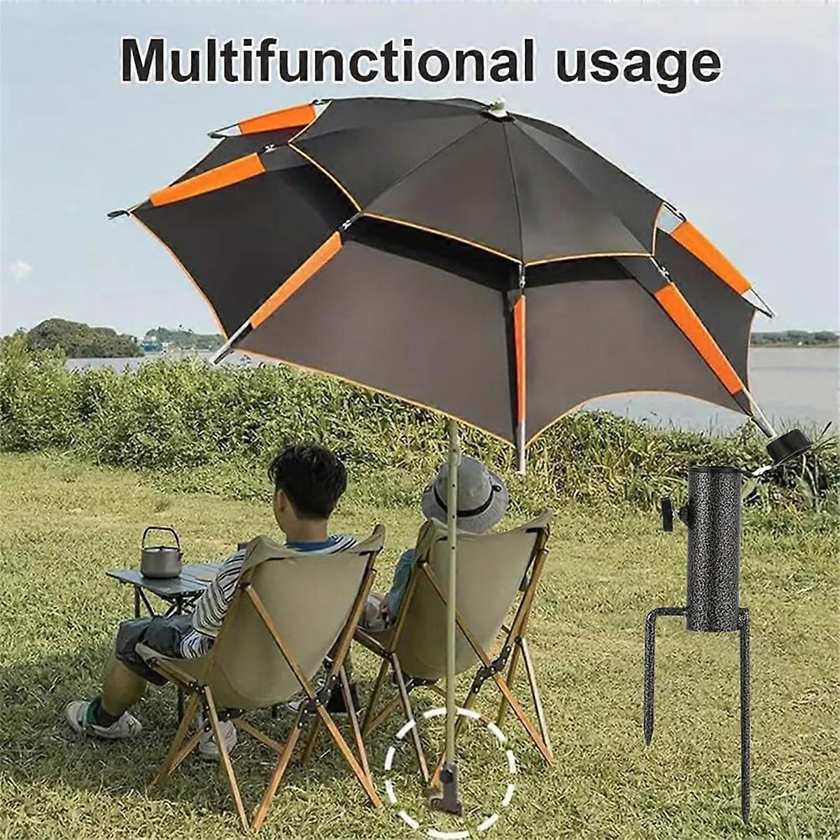 3PCS Heavy-Duty Adjustable Spiral Ground Anchor Umbrella Holder ...