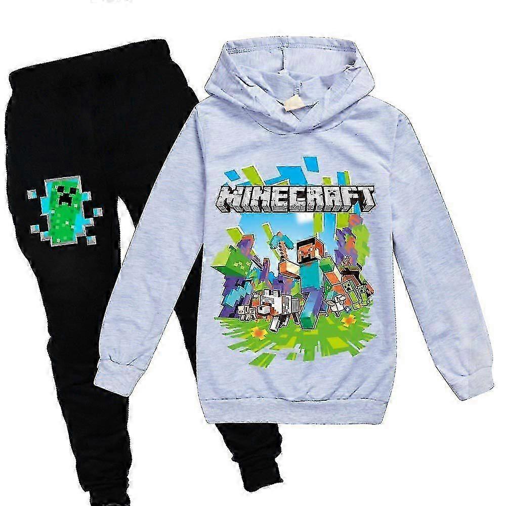 Minecraft Print Kids Tracksuit Set Sports Casual Hoodie Pants Outfits ...