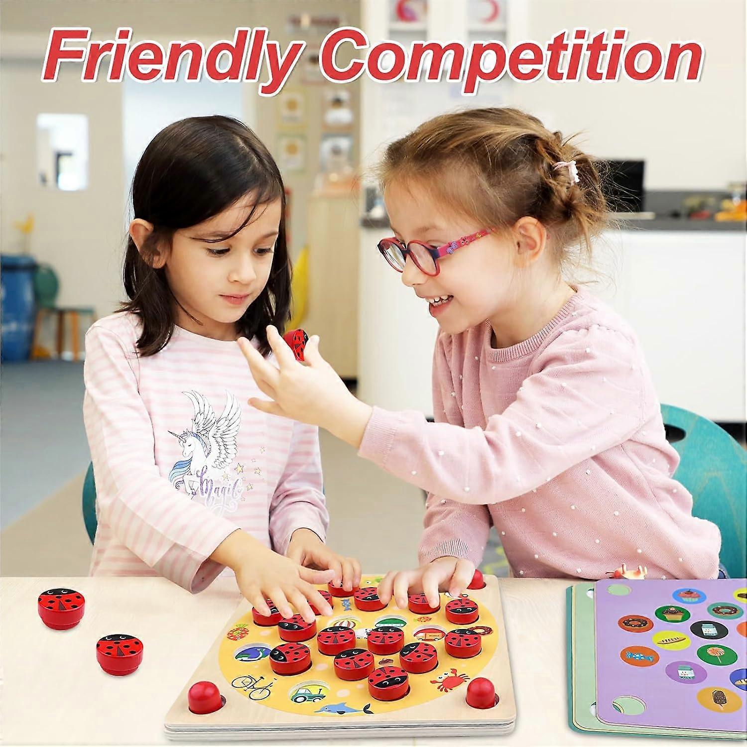 Memory Game for Kids - Wooden Ladybird Toy with 8 Game Templates ...